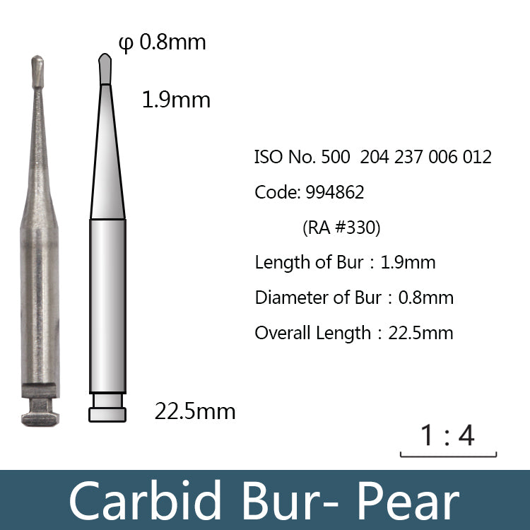 Carbide Bur - Pear, 994860, 994861, 994862, 994863, 994864, 994865 ...